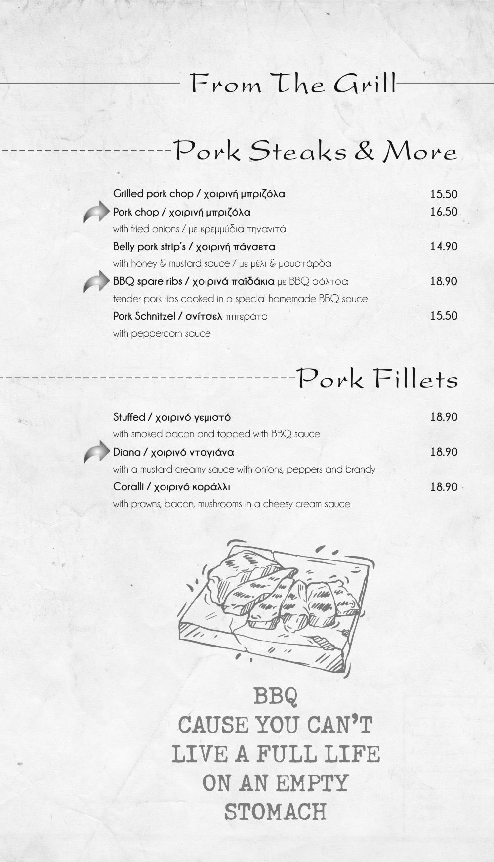 Main Menu – Coralli Restaurant